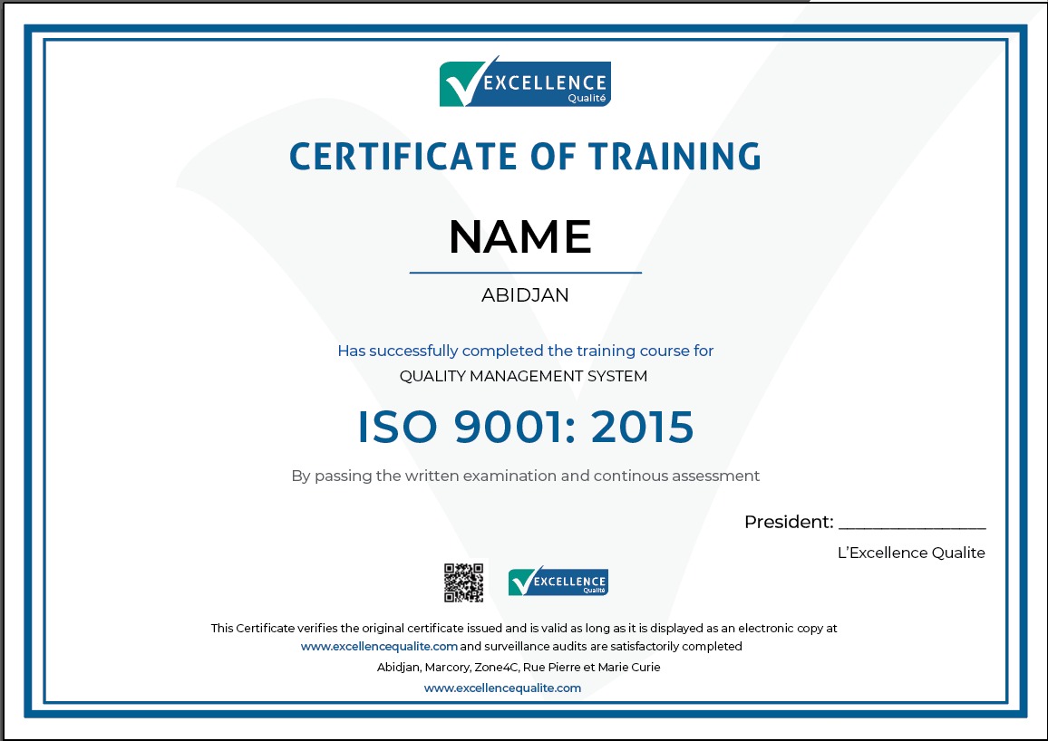 Formation – Excellence Qualite